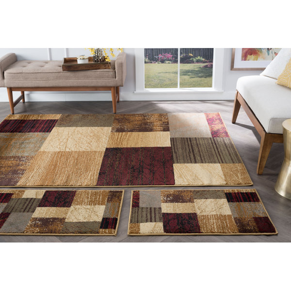 Ivy Bronx Galt Geometric Red/Beige/Green Area Rug & Reviews | Wayfair