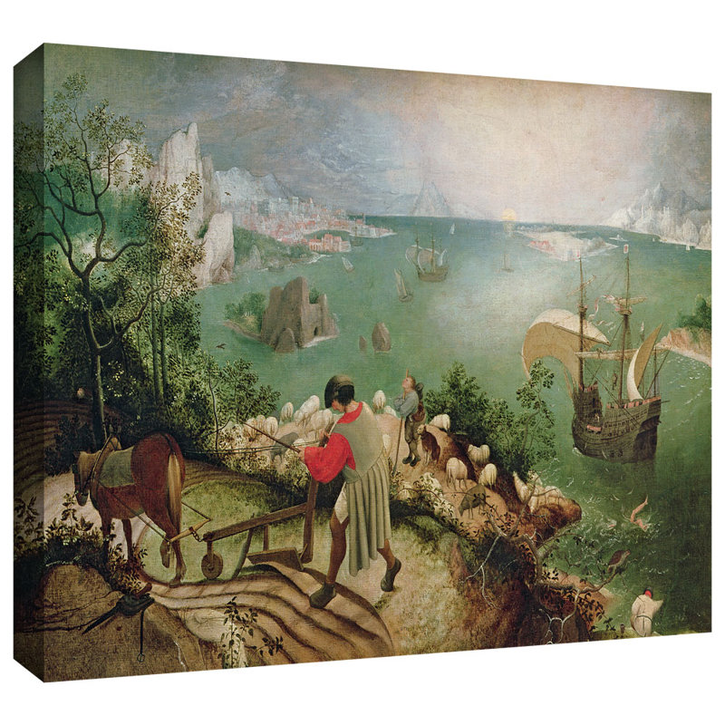 Charlton Home® 'Landscape with the Fall of Icarus' Painting Print on ...