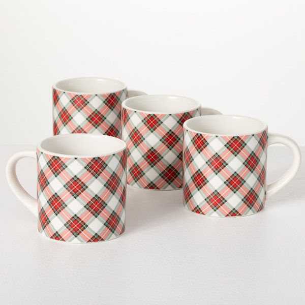 Red-plaid-mugs | Wayfair