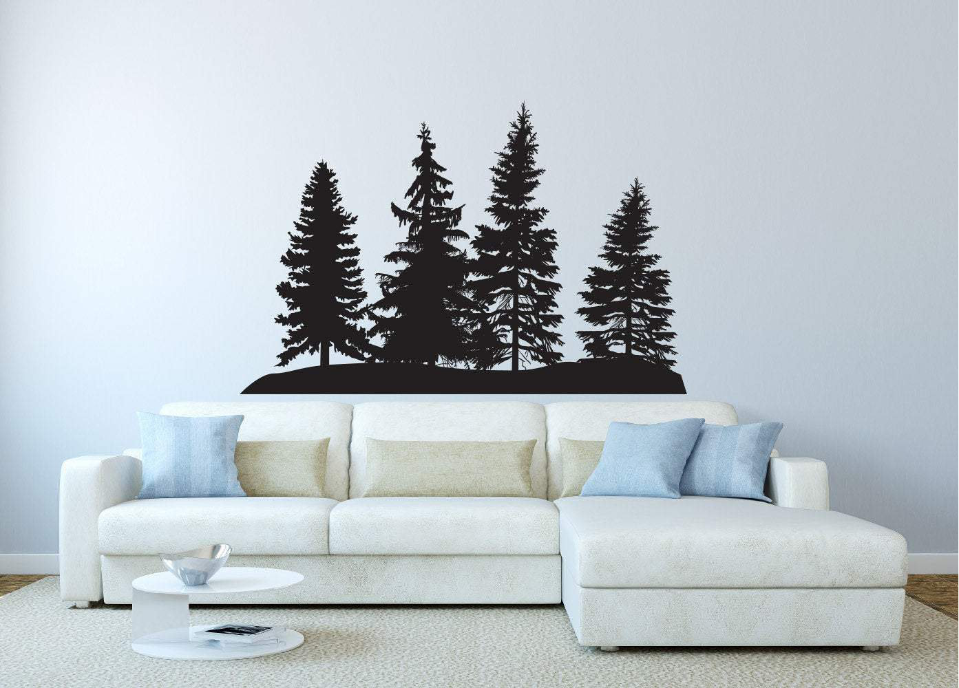 Red Barn Decals Pine Trees Forest Vinyl Wall Decal | Wayfair