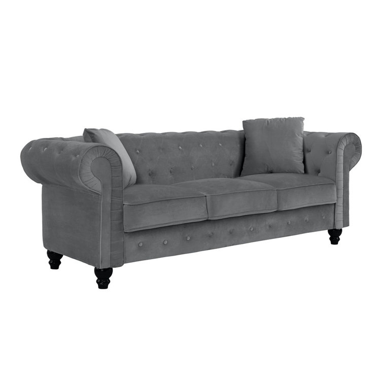 Velvet Rolled Arm Chesterfield Sofa at Ebony Butters blog