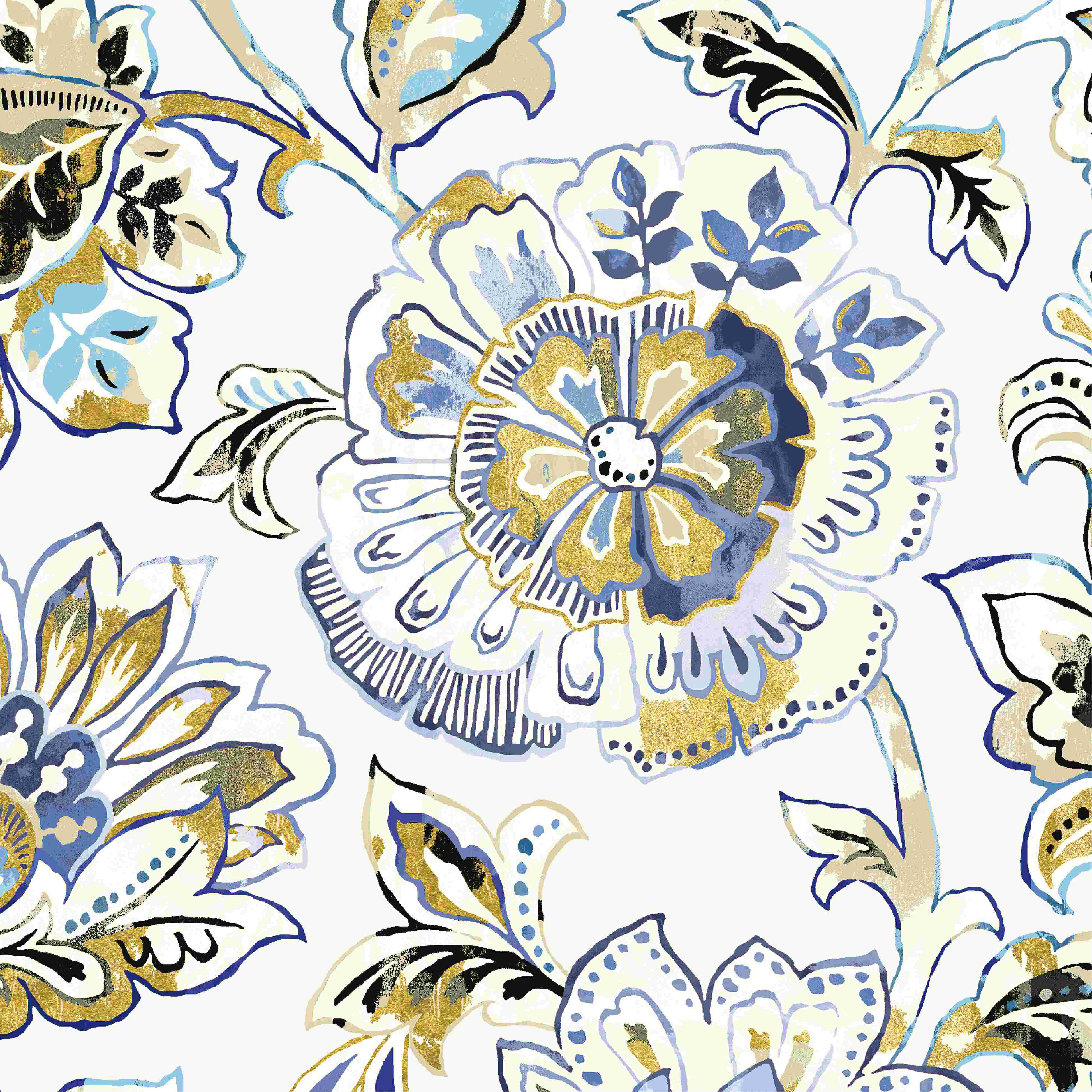 Red Barrel Studio® Ceylon Gardens IV Black And Gold by Wild Apple Portfolio - Wrapped Canvas ...