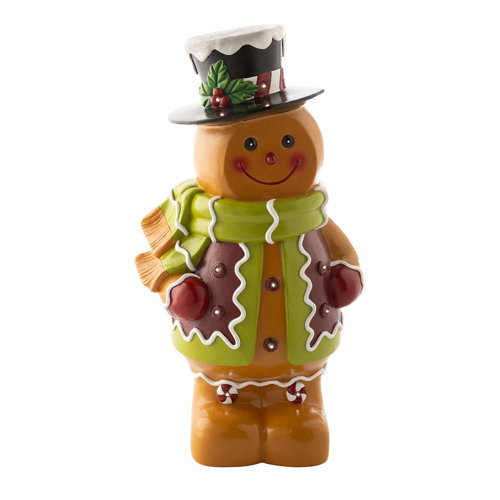Plow & Hearth Lighted Gingerbread Boy Shorty Statue | Wayfair