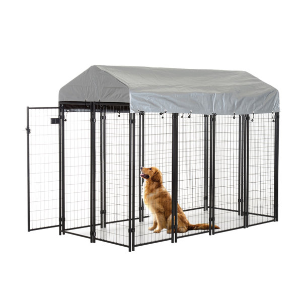 Pawhut Outdoor Covered Dog Yard Kennel & Reviews | Wayfair