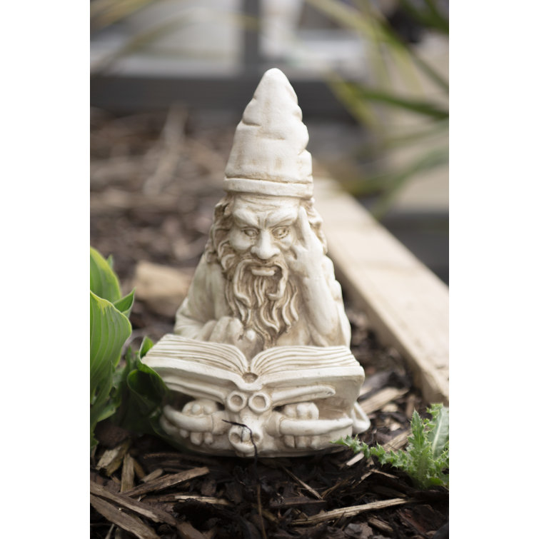 Happy Larry Morrison Reading Wizard Garden Statue | Wayfair.co.uk
