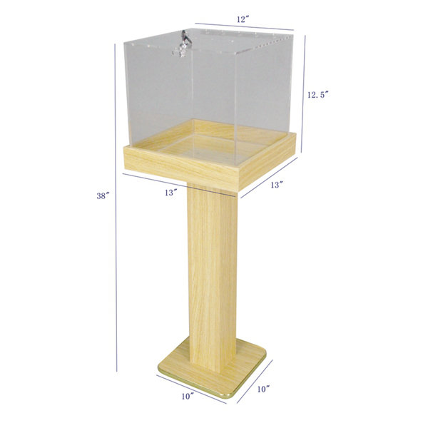Fixturedisplays® Wood Acrylic Large Floor Standing Tithing Box Offering ...