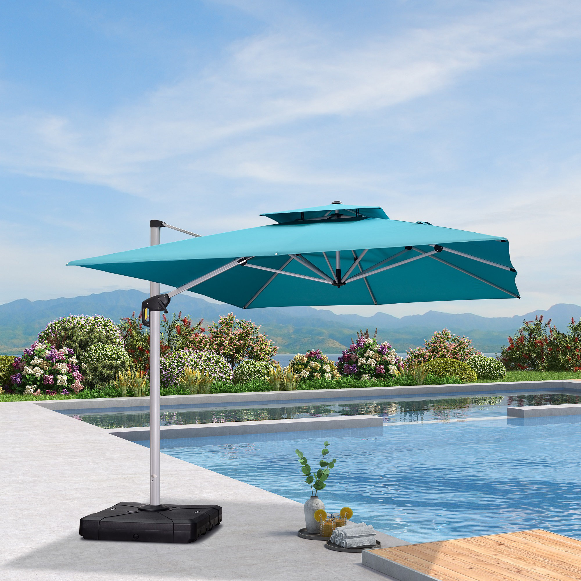 Blue Elephant 4m x 3m Rectangular Cantilever Parasol | Wayfair.co.uk