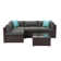 Orren Ellis Ahull 5 Piece Rattan Sectional Seating Group with Cushions ...