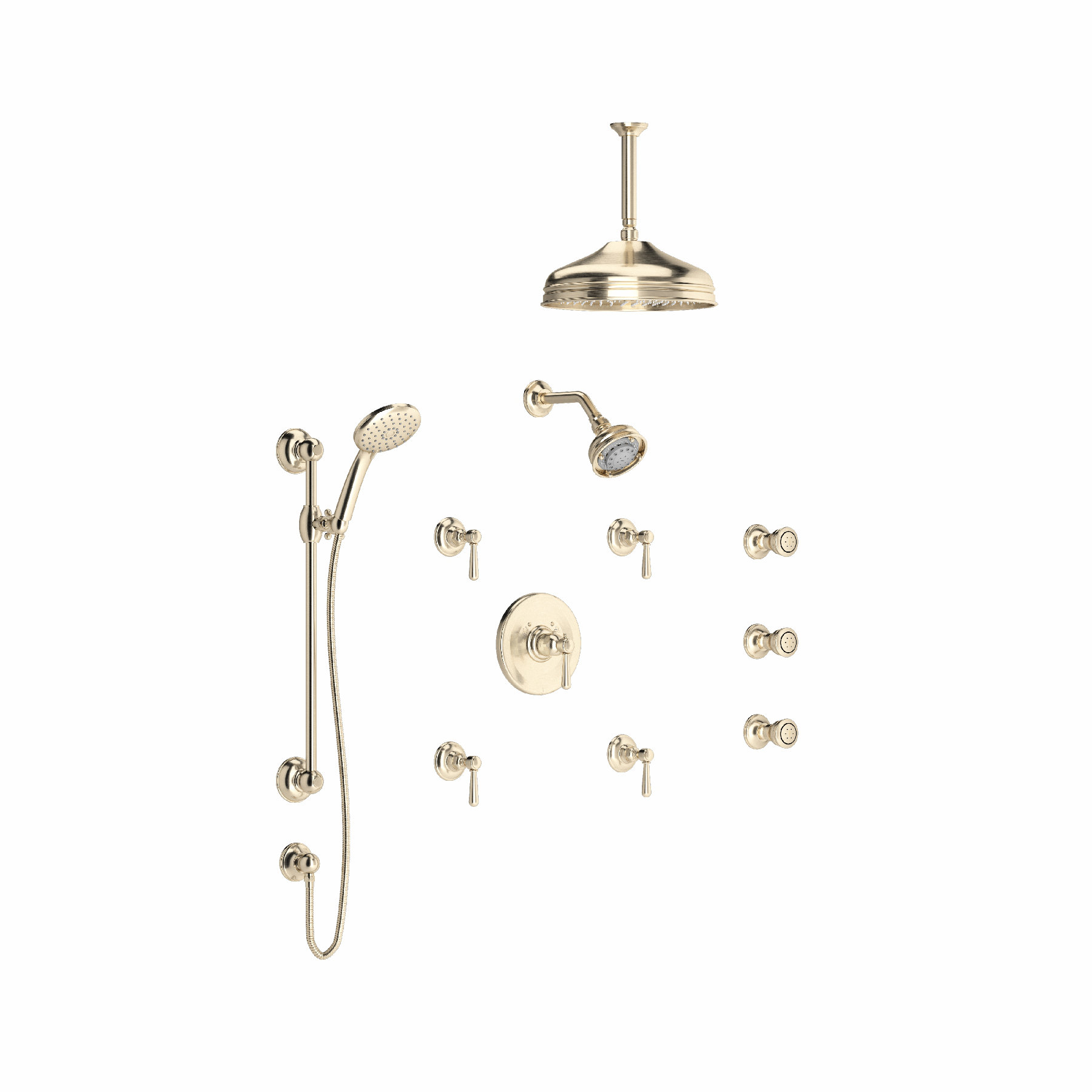 House of Rohl Verona Multi-Function System Shower Faucet with Rough-in ...