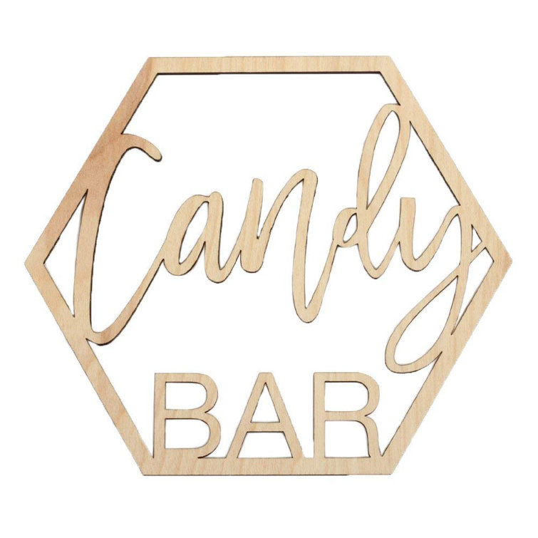 The Party Aisle™ Candy Bar Sign Wall Décor | Wayfair
