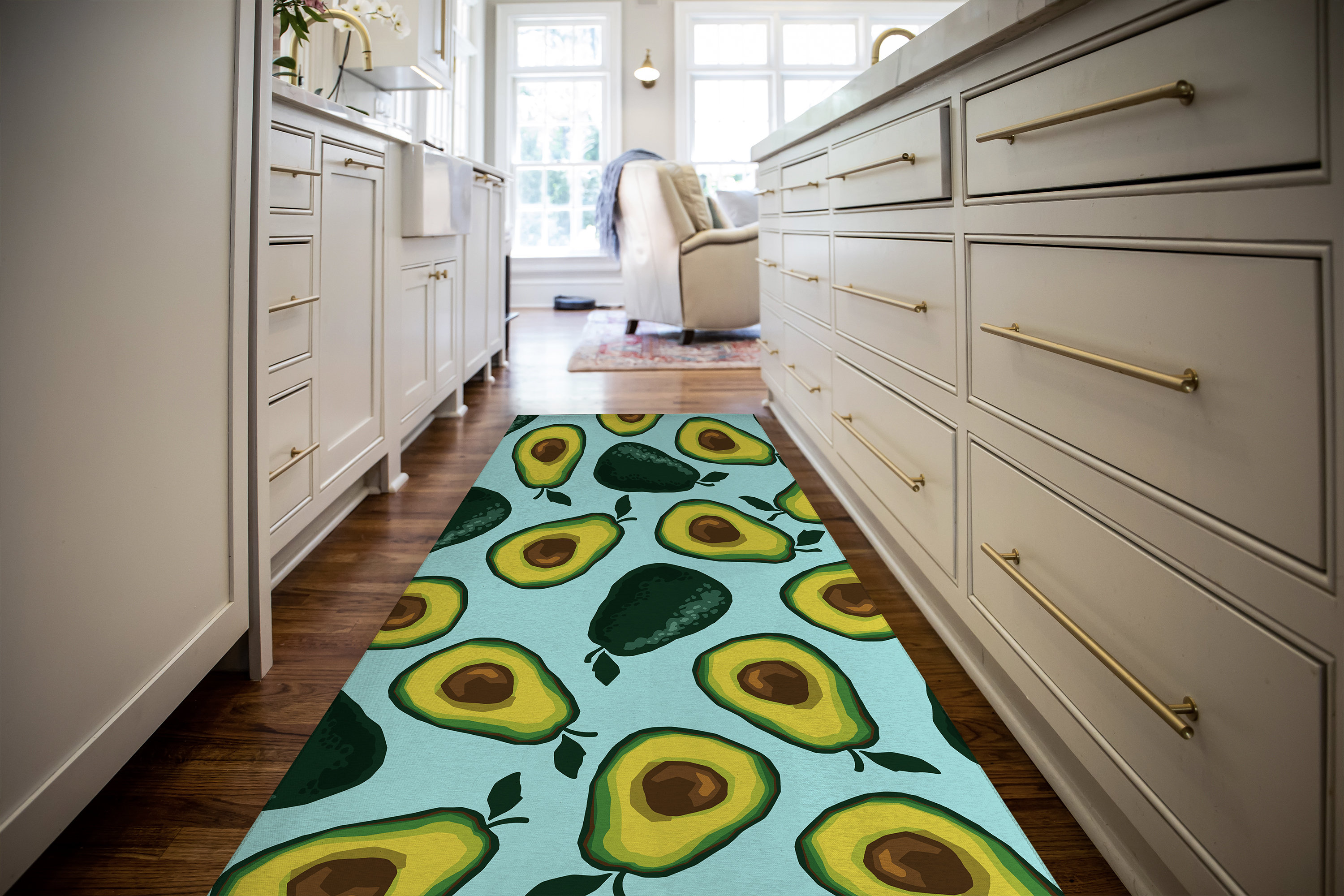 Gracie Oaks Mykia Avocado Party Kitchen Mat | Wayfair