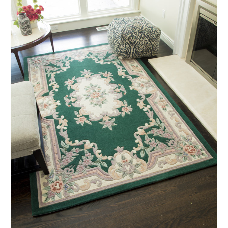 The Conestoga Trading Co. Oriental Handmade Tufted Wool Emerald Green ...