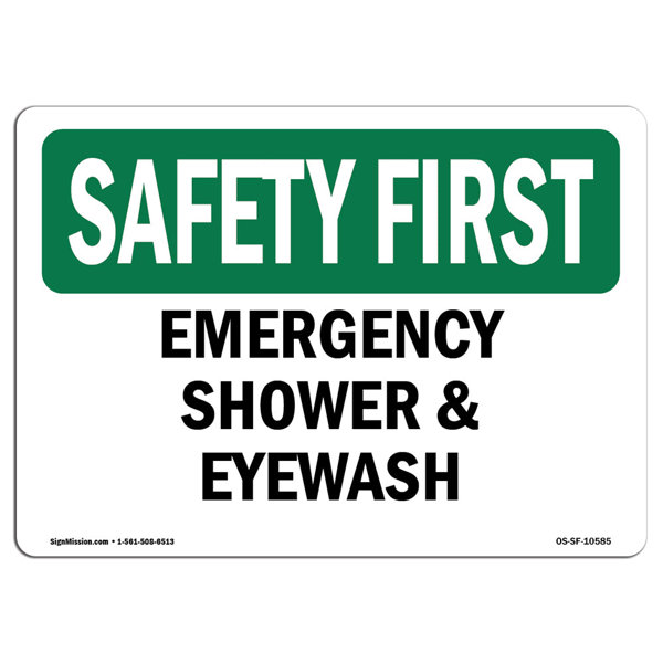 SignMission Emergency Shower and Eyewash Sign | Wayfair