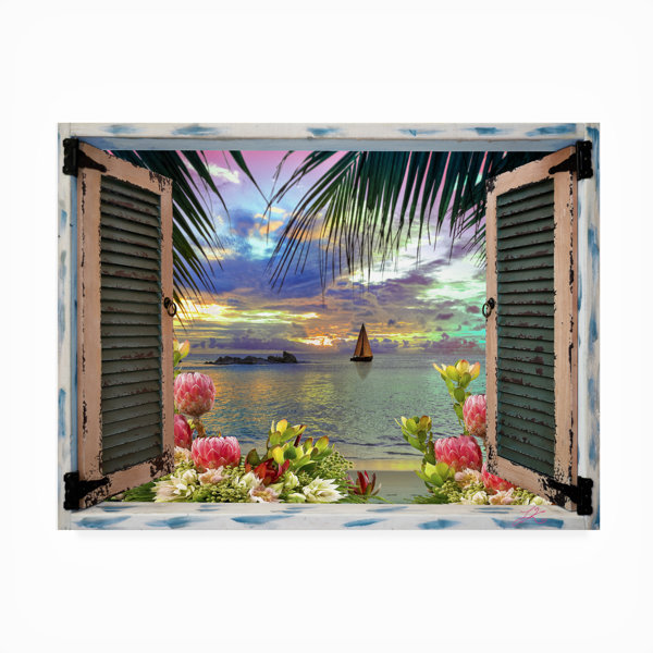 Beachcrest Home Saniyah Leo Kelly ''Tropical Window To Paradise III ...