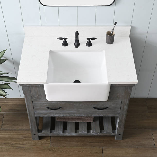E.L. Mustee & Son Durastone 25" x 22" Wall Mounted Laundry Sink ...
