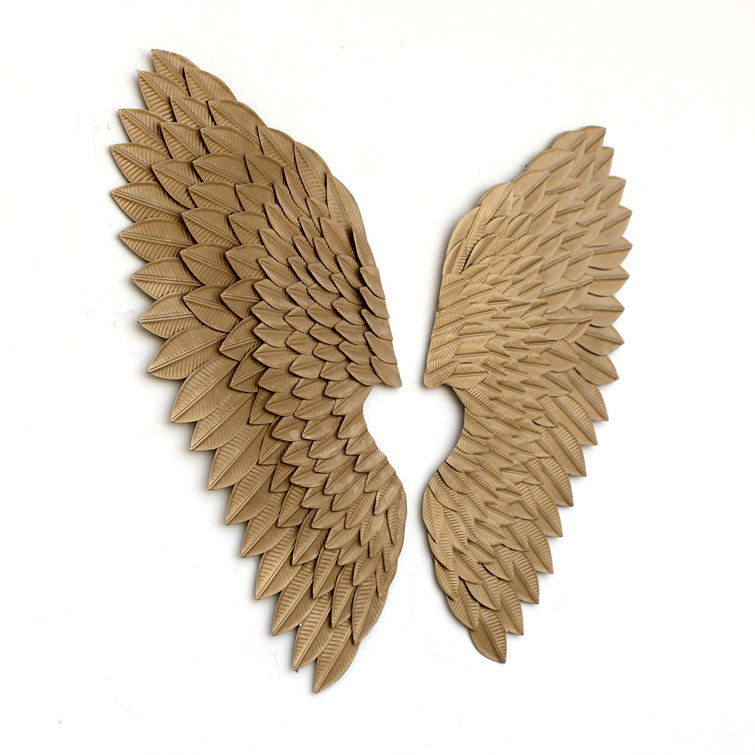 Everly Quinn 2 Piece Engle Wings Metal Wall Décor Set | Wayfair
