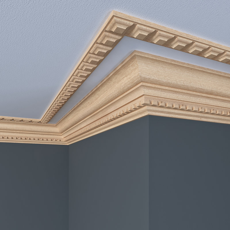 Ornamental Mouldings Hardwood Dentil Trim Moulding 0.88" H x 96" W x 0. ...