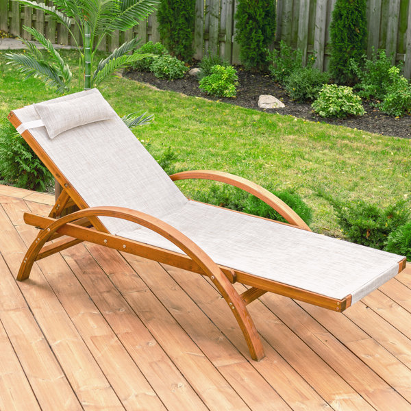 Leisure Season 76'' Long Reclining Single Chaise with Cushions ...