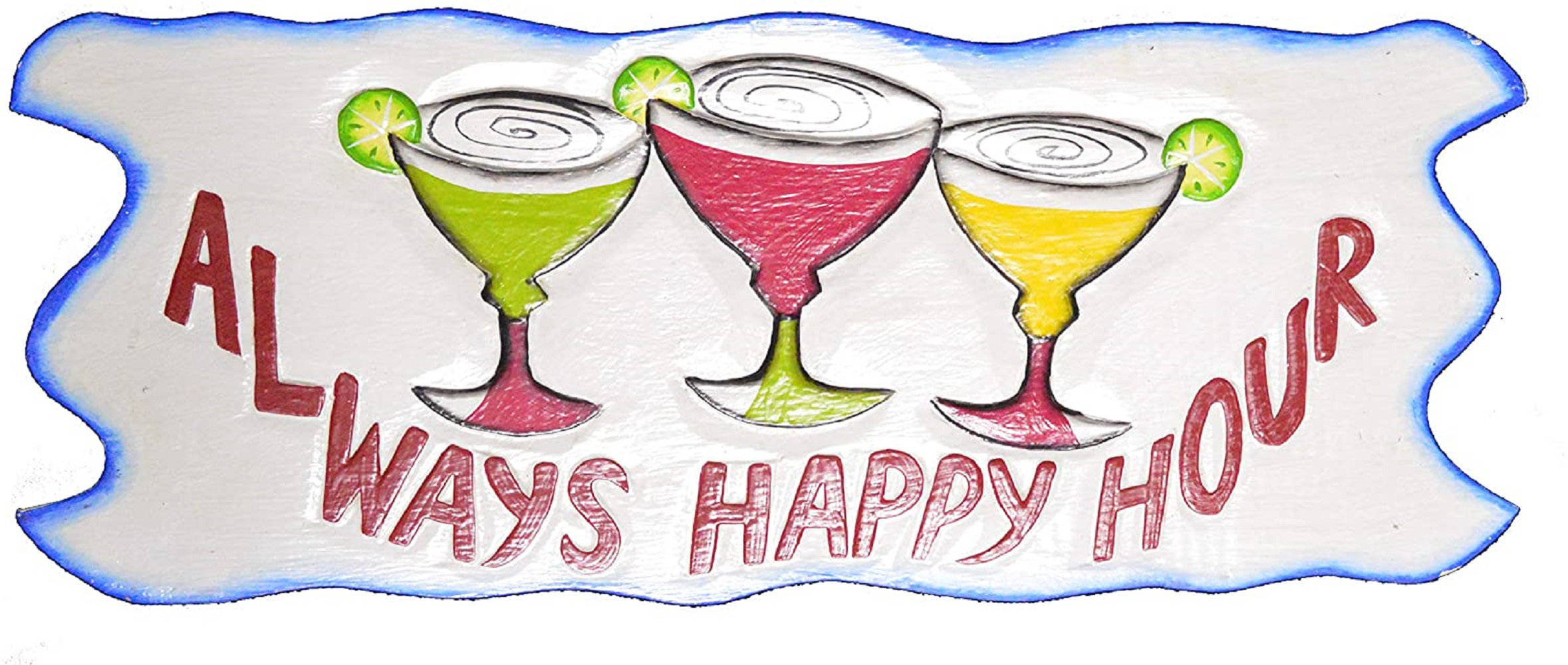 World Bazzar Therapy Always Happy Hour Cocktails Drinking Sign Wall ...