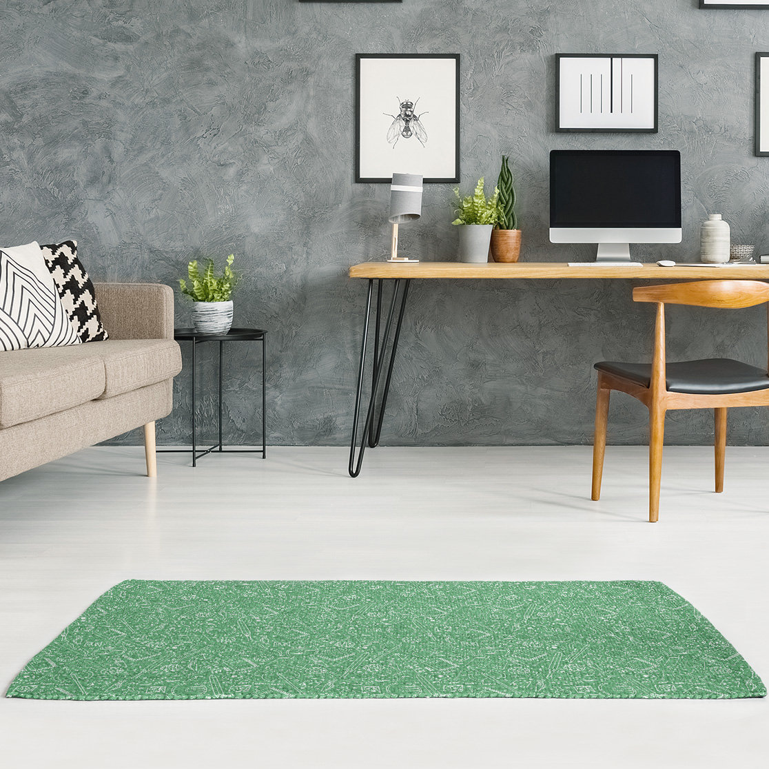 East Urban Home Abstract Area Rug in Green | Wayfair