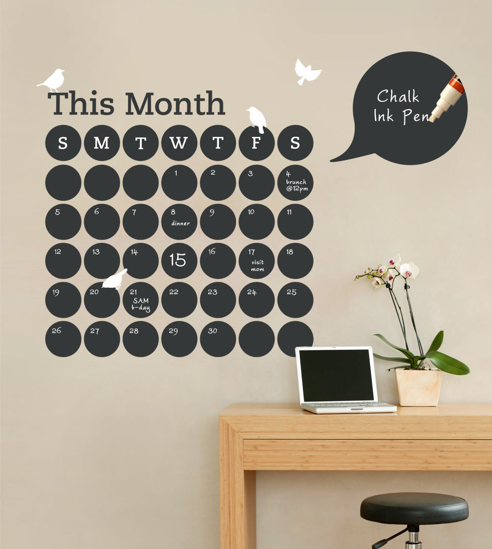 SimpleShapes Daily Dot Calendar Chalkboard Wall Decal | Wayfair