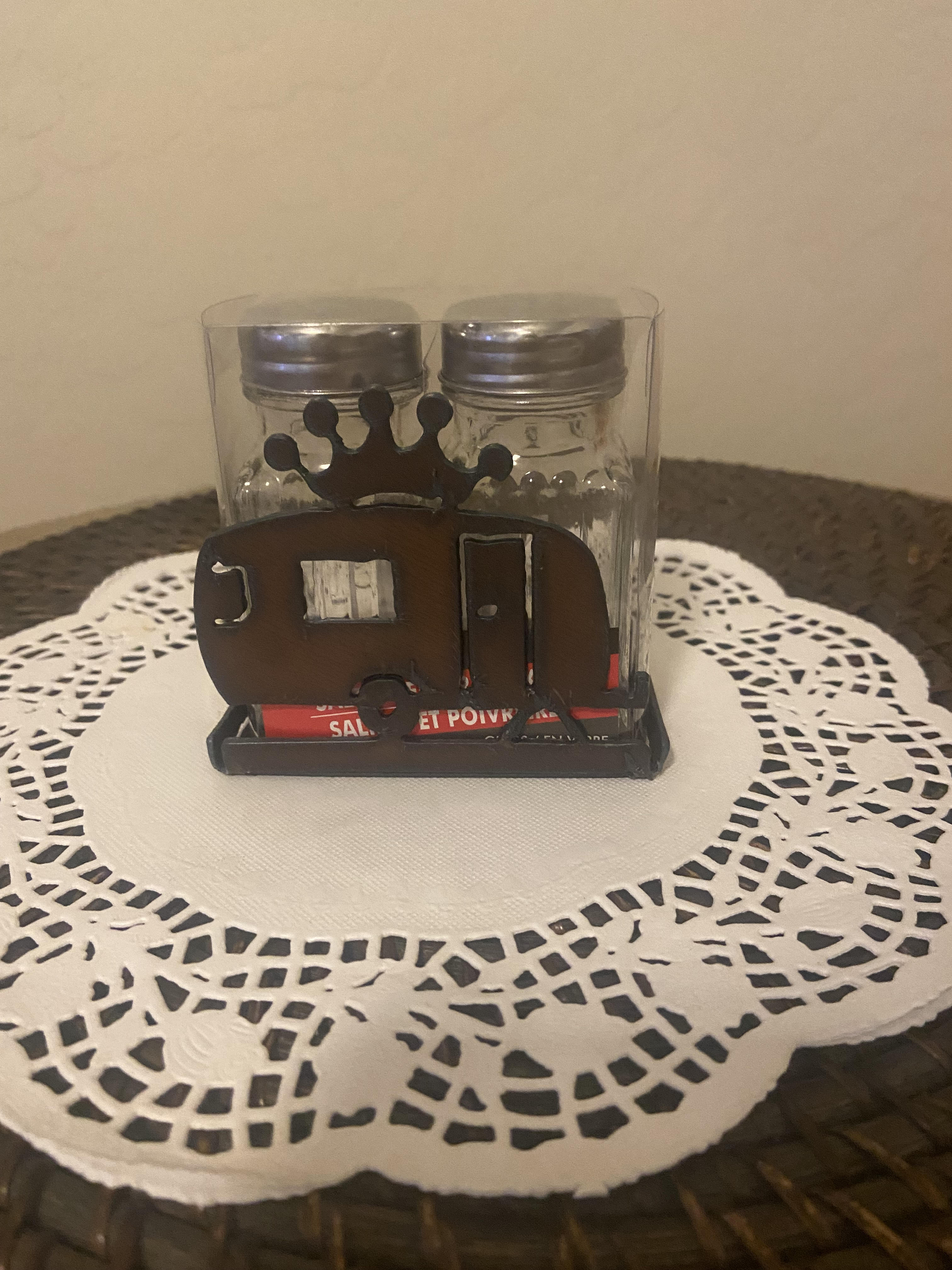 Rustic Expressions Art Metal Salt & Pepper Holder | Wayfair