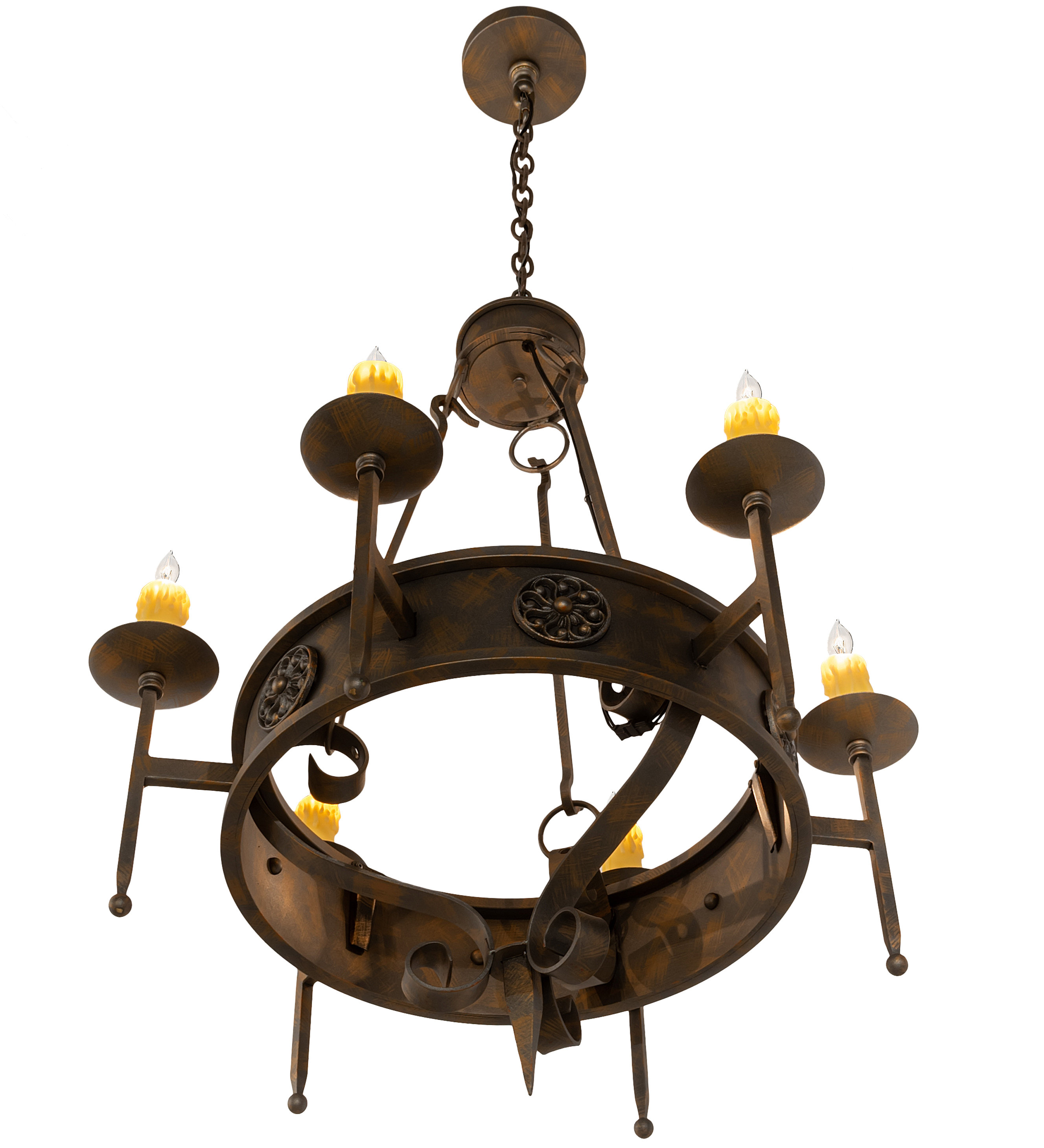 Canora Grey Pedican 6 - Light Wagon Wheel Chandelier | Wayfair