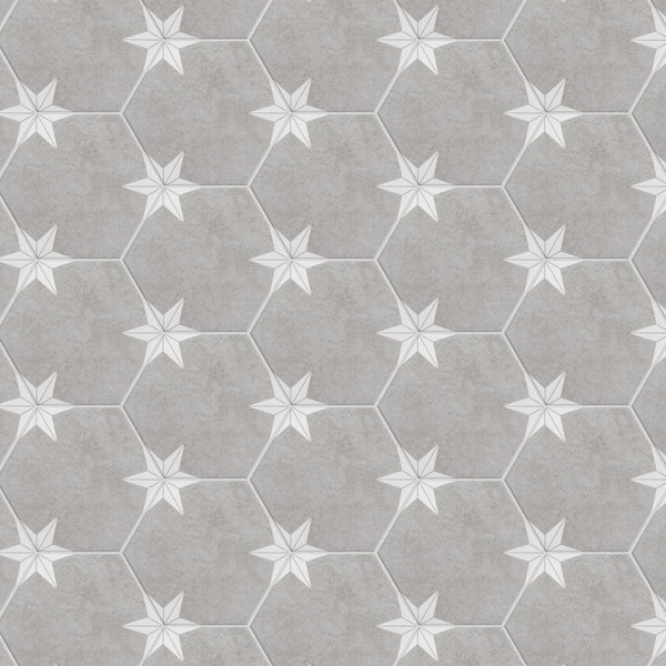 Merola Tile Stella Hex 9" x 10" Porcelain Pattern Wall & Floor Tile ...