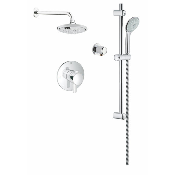 GROHE Europlus Dual Function Complete Shower System with Rough-in Valve ...
