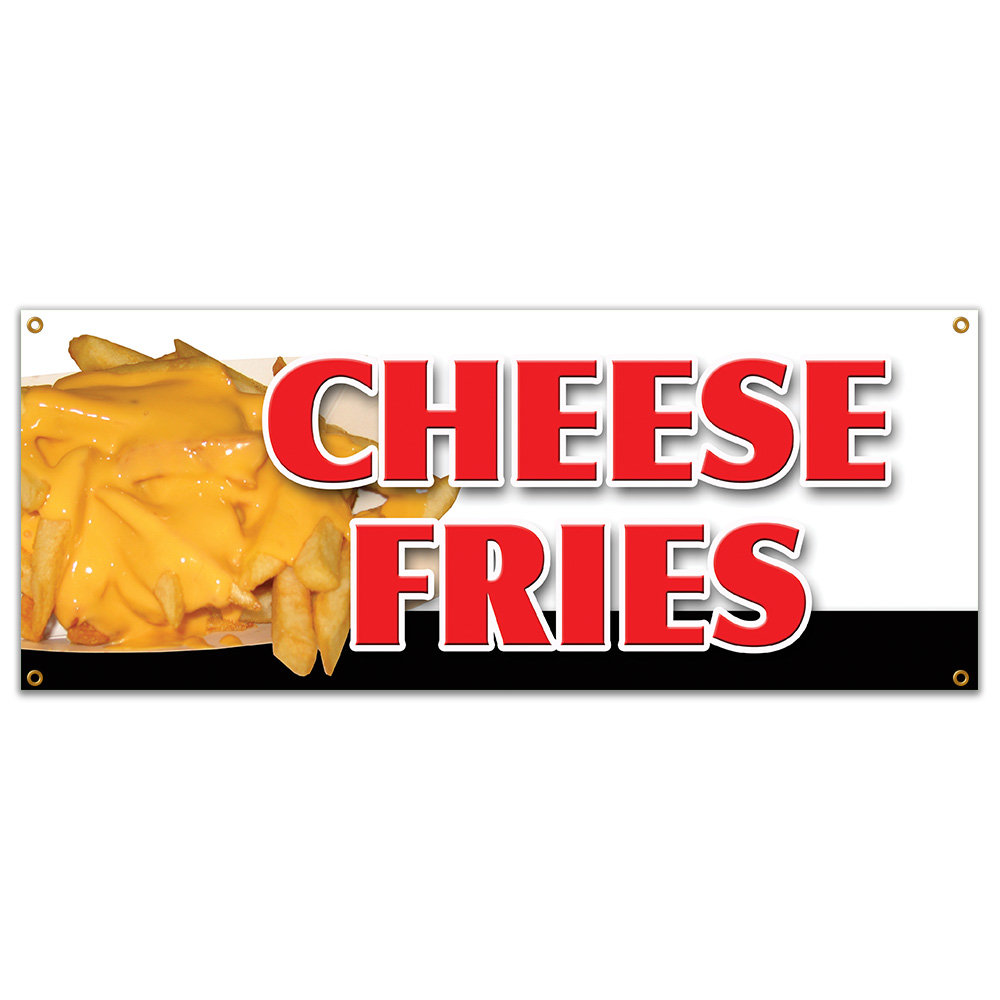 SignMission CHEESE FRIES BANNER SIGN French Fries Bacon Cheddar Cheese ...