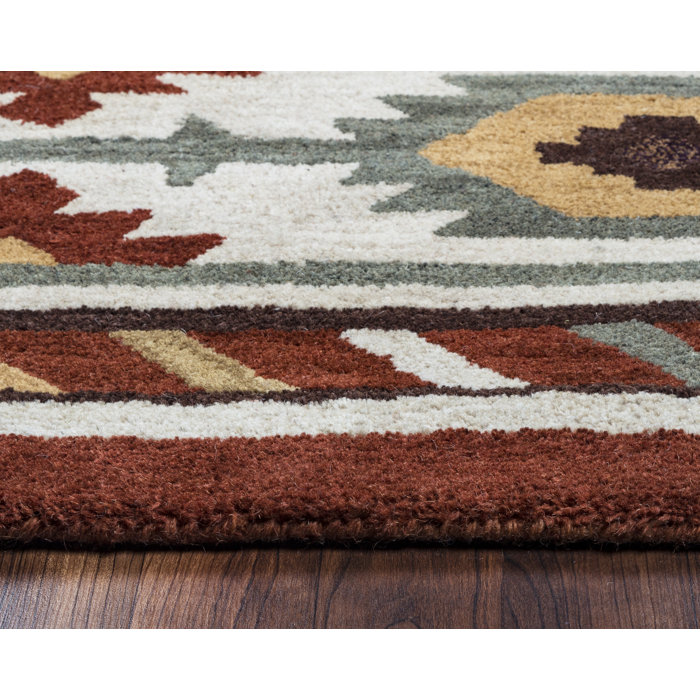 Millwood Pines Eastman Handmade Wool Red Rug & Reviews | Wayfair