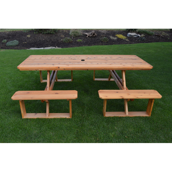 August Grove® Bercht Rectangular 8 - Person 94'' Long Picnic Table ...