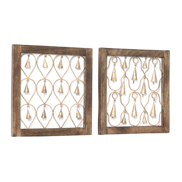 Millwood Pines Wood and Metal Bell Wall Decor Set & Reviews | Wayfair