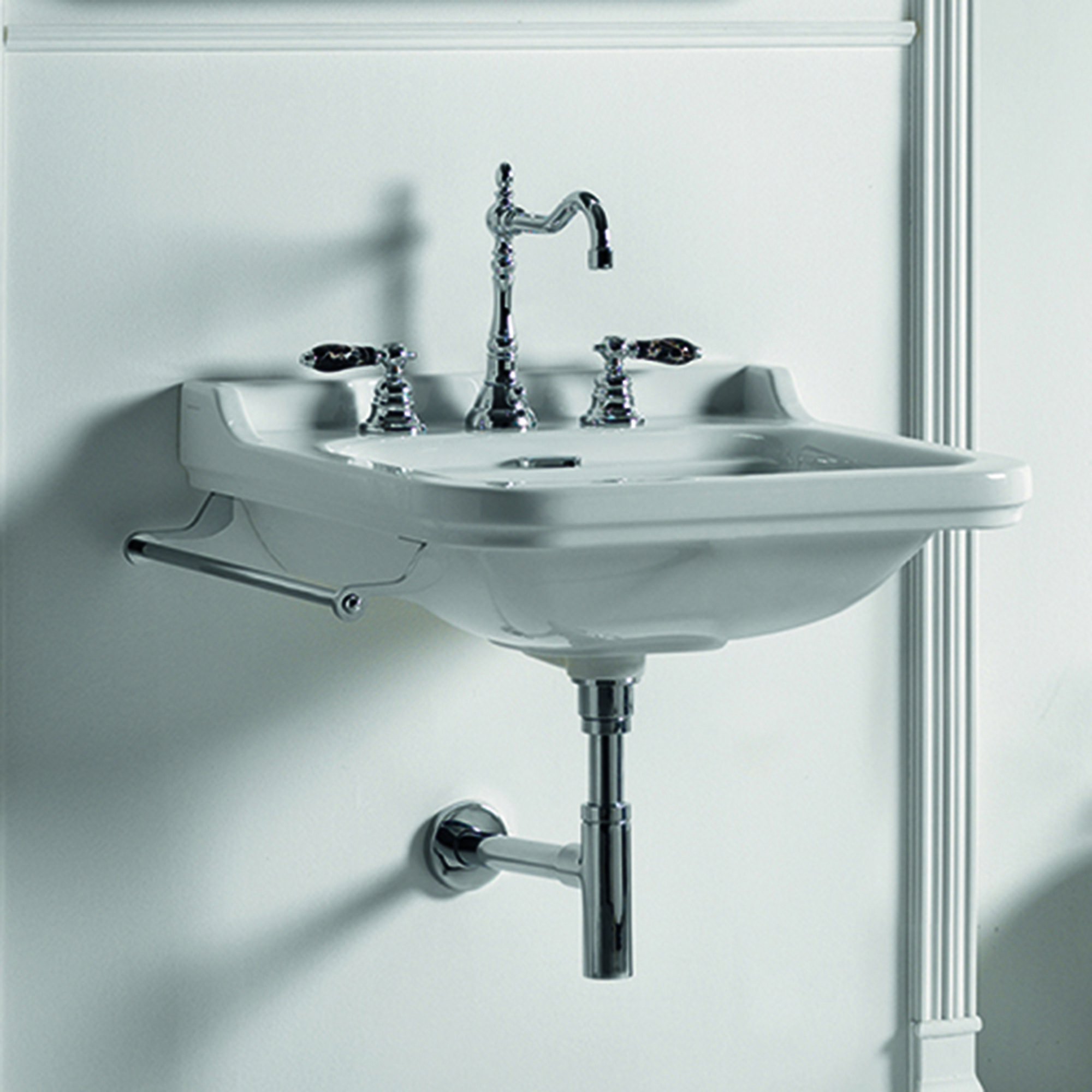 WS Bath Collections Waldorf White Ceramic Rectangular Wall Mount ...