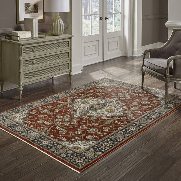 Langley Street Hovis Performance Blue/Brown Rug | Wayfair