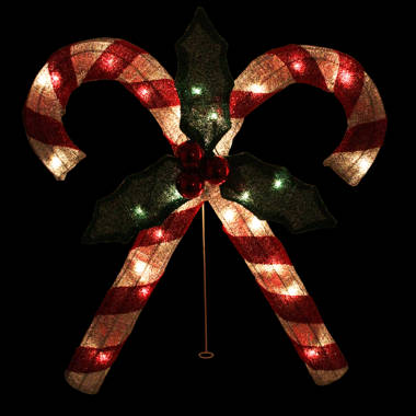 The Holiday Aisle® Crossed Candy Canes Lighted Display | Wayfair