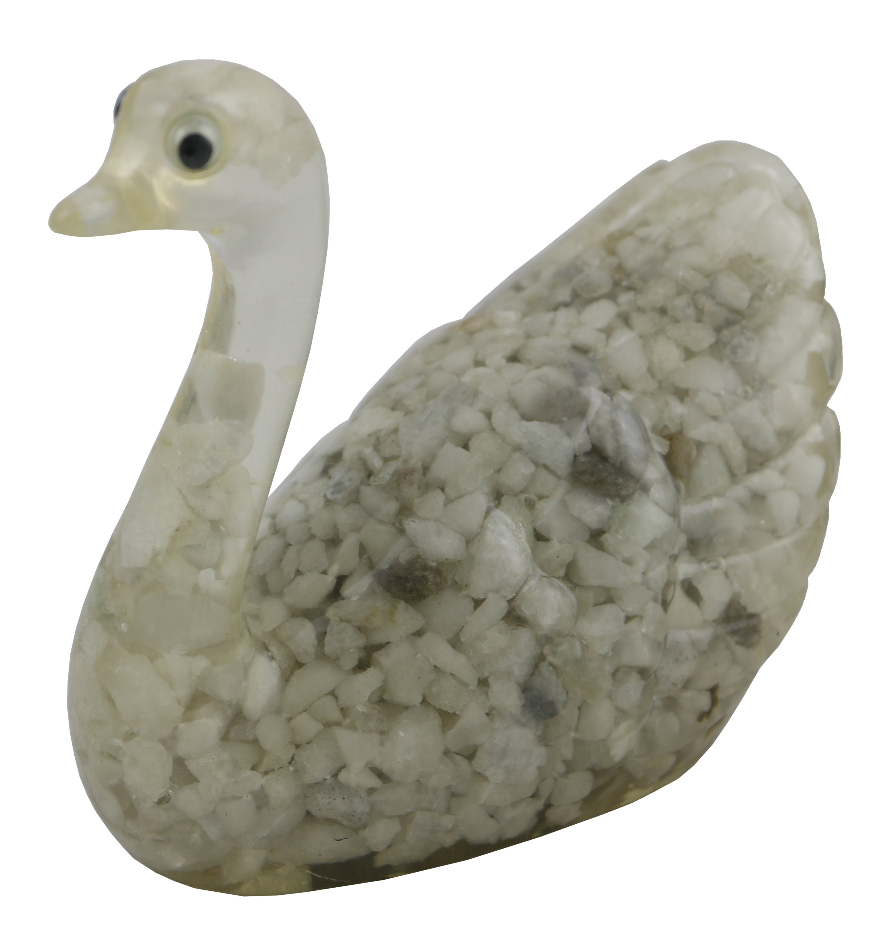 August Grove® Collectible Crystal Acrylic Swan Stone Pebbles Inside ...