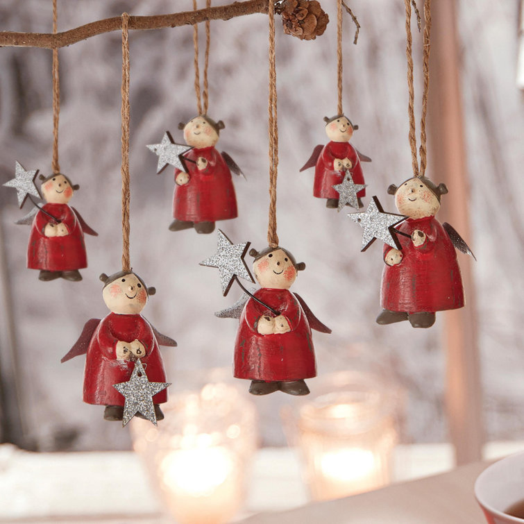 The Seasonal Aisle 6 Piece Little Star Angels Hanging Figurine Ornament ...