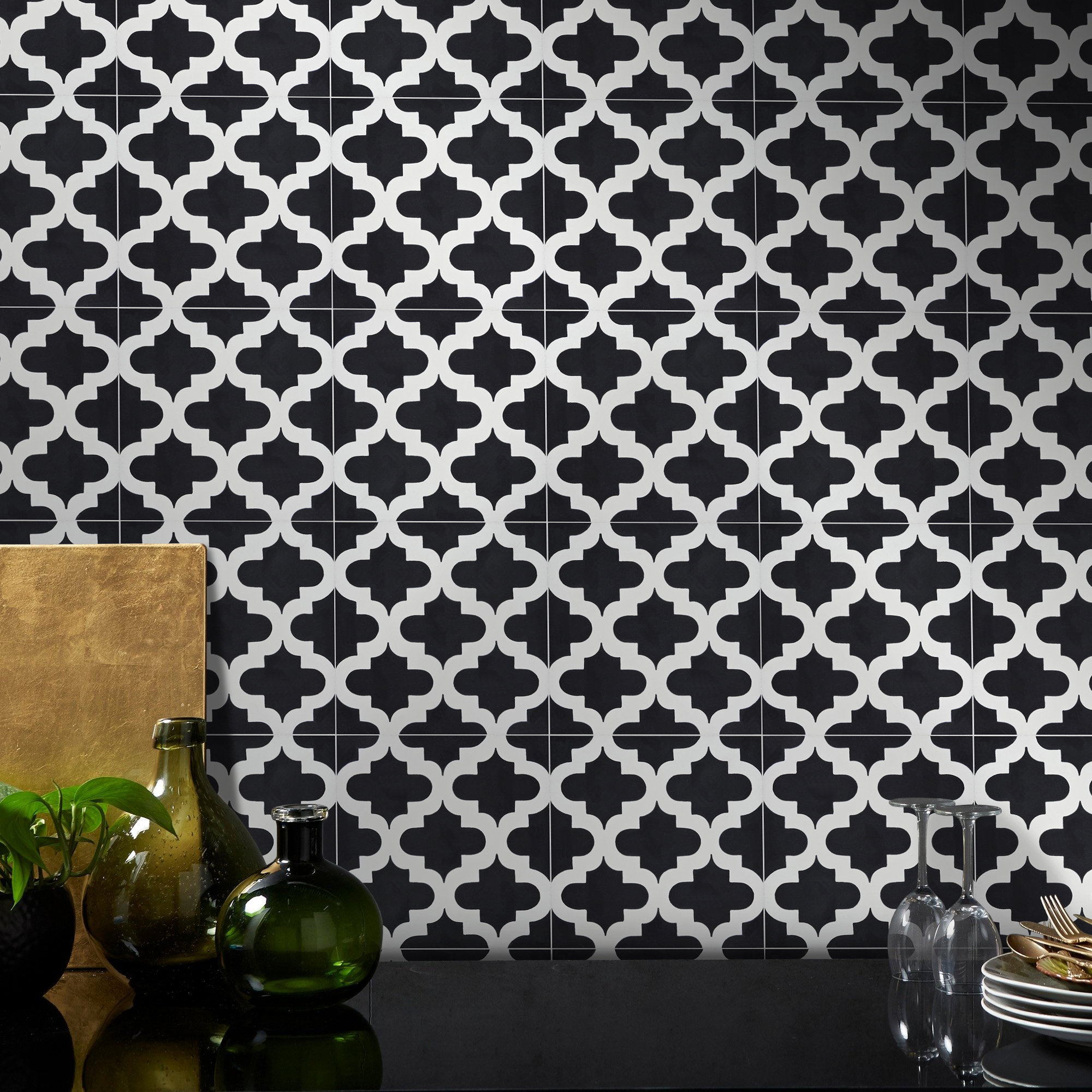 Moroccan Mosaic Tile House 8'' x 8'' Cement Patterned Wall & Floor Tile ...