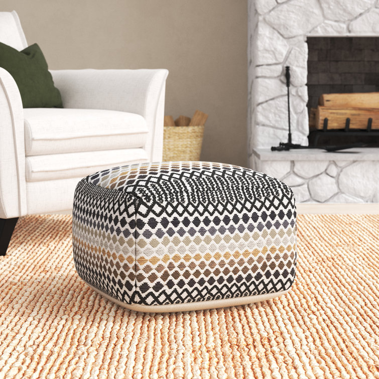 Fernleaf Jordan 50Cm Wide Square Geometric Pouffe Ottoman & Reviews ...