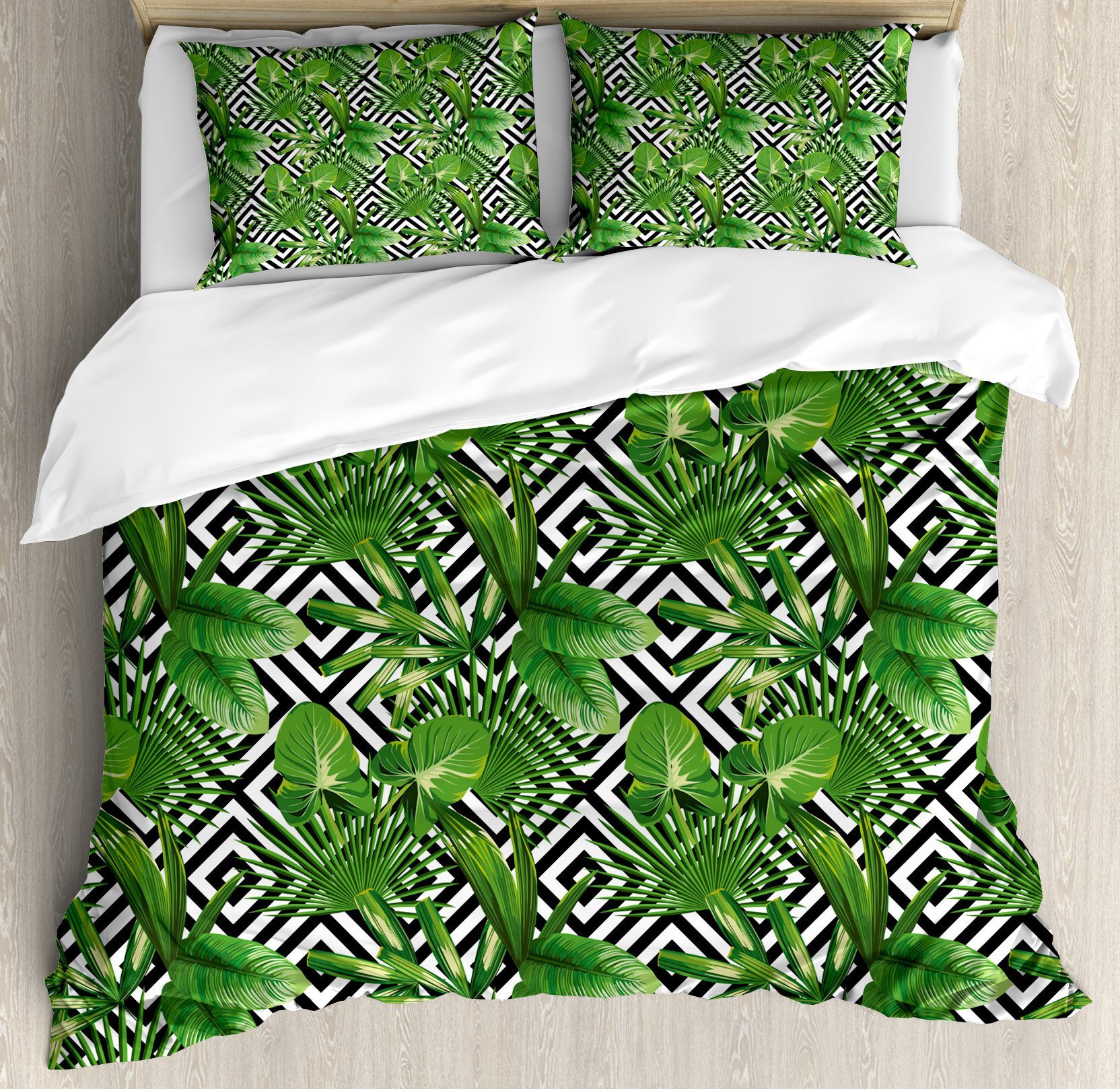 Ambesonne Green And Black Microfiber Modern & Contemporary Duvet Cover ...