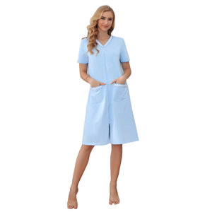 Alwyn Home Women Zipper Robe Loungewear Short Sleeve Sleepwear ...