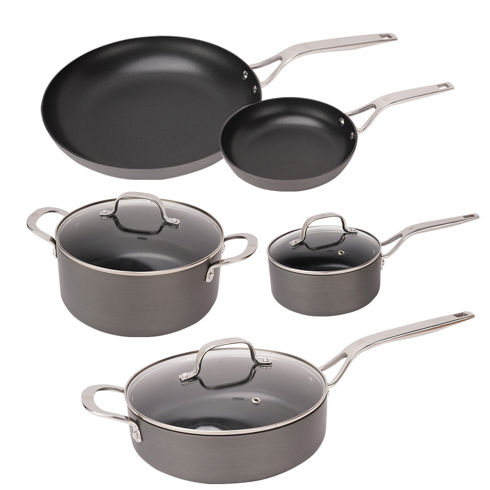 Swiss Diamond Hard Anodized Nonstick 8 Piece Cookware Set | Wayfair