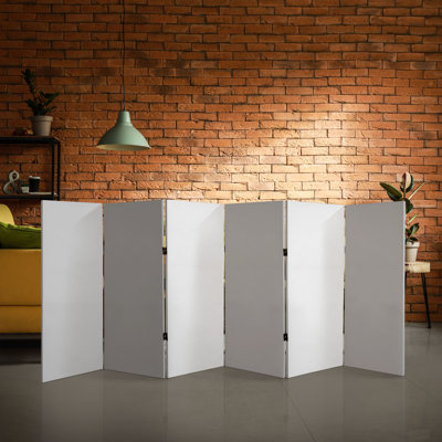 Ebern Designs Amanveer 3 Ft. Short Canvas Folding Screen | Wayfair