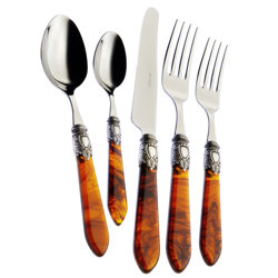 Bugatti Italy Oxford 5 Piece 18/10 Stainless Steel Flatware Set ...