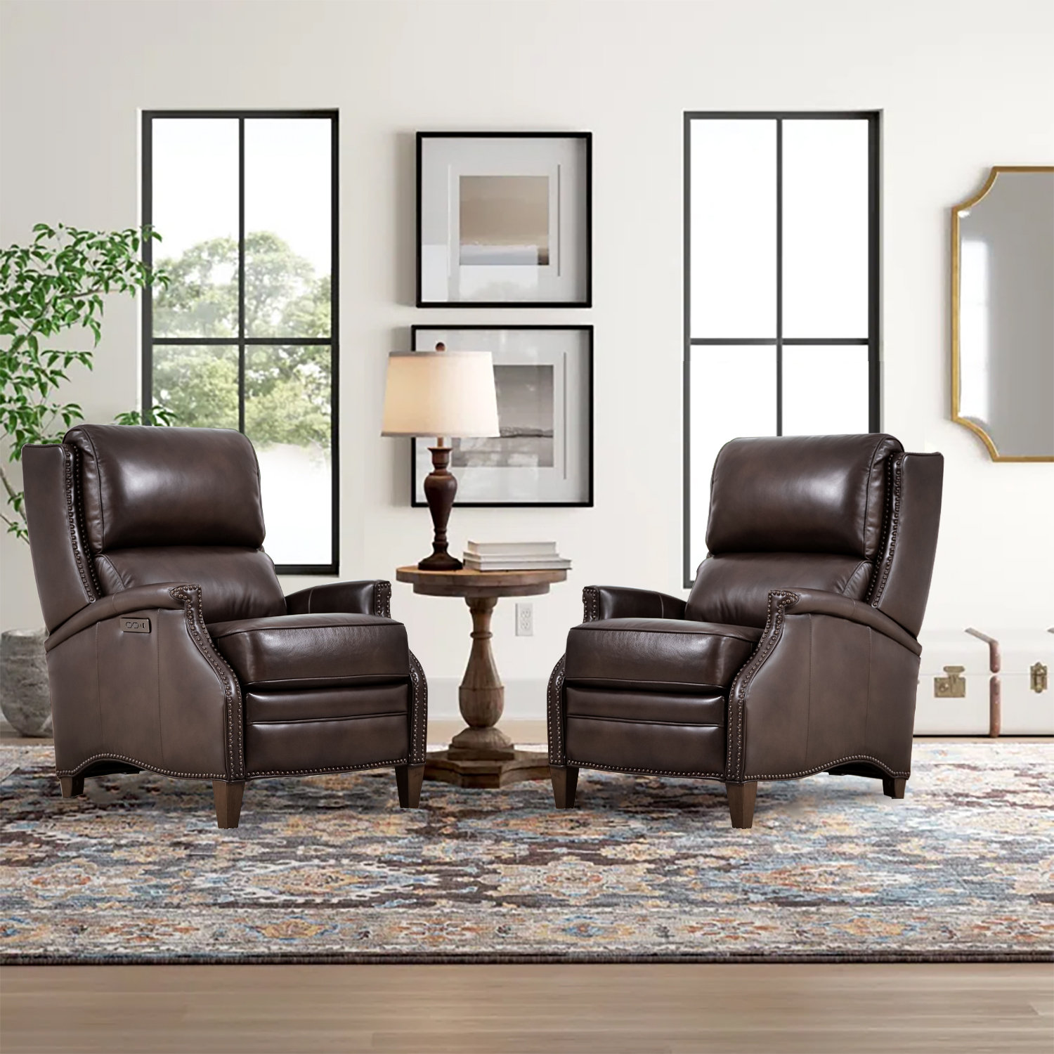 Winston Porter Caress Leather Power Recliner | Wayfair