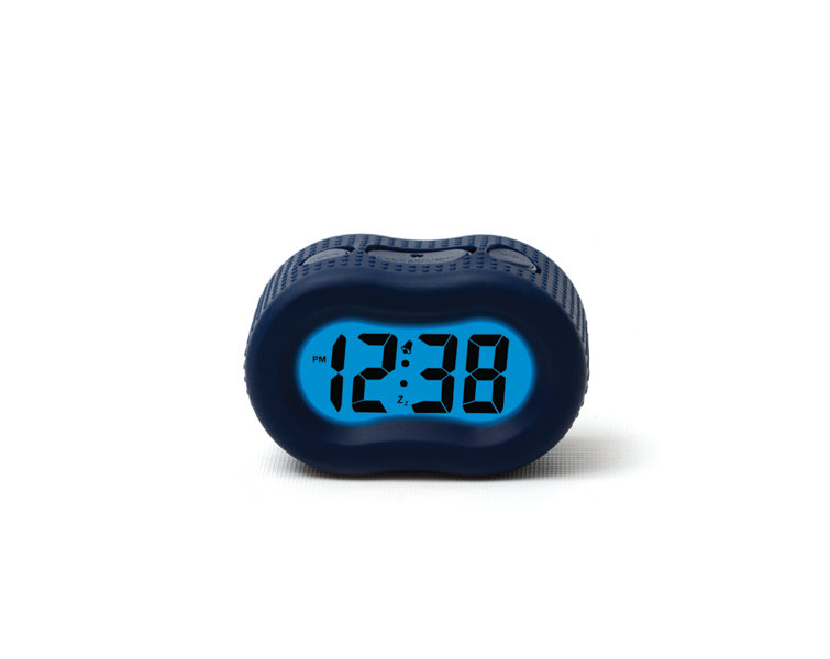 Latitude Run® Digital Rubber Electric Alarm Tabletop Clock | Wayfair