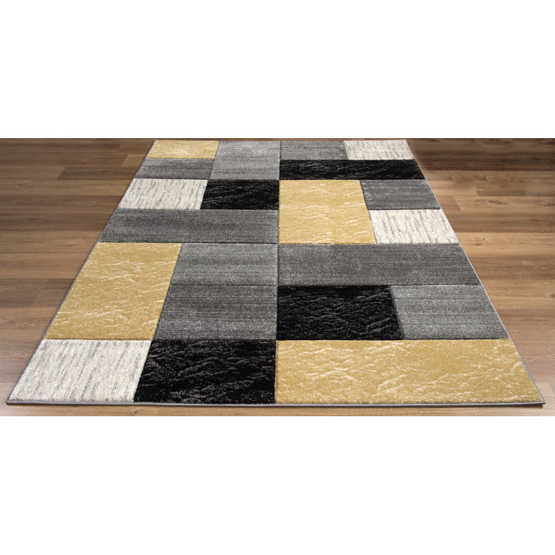 Zipcode Design Eduardo Hand Knotted Grey/Black/Yellow Rug & Reviews