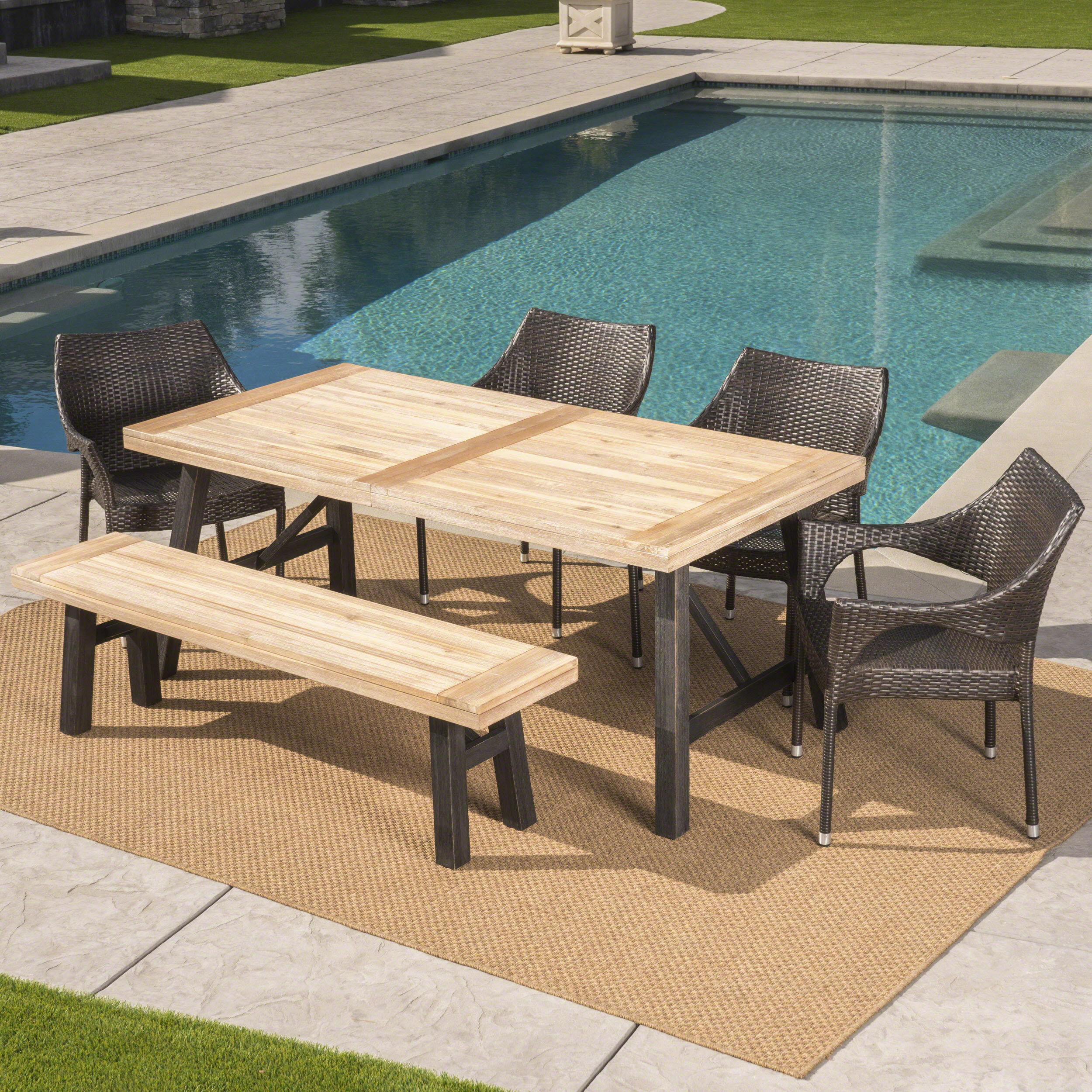 Brayden Studio® Arabella Rectangular 6 - Person 70.5'' Long Dining Set ...