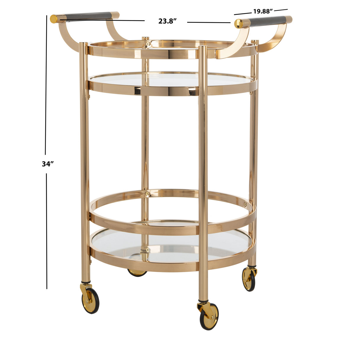Wrought Studio 23.8'' Wide Circular/Round Bar Cart & Reviews | Wayfair